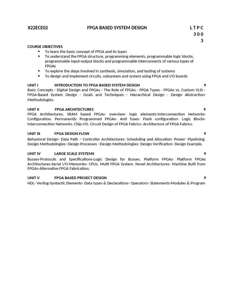 Professional Elective Syllabus For 6th Sem | PDF | Field Programmable ...