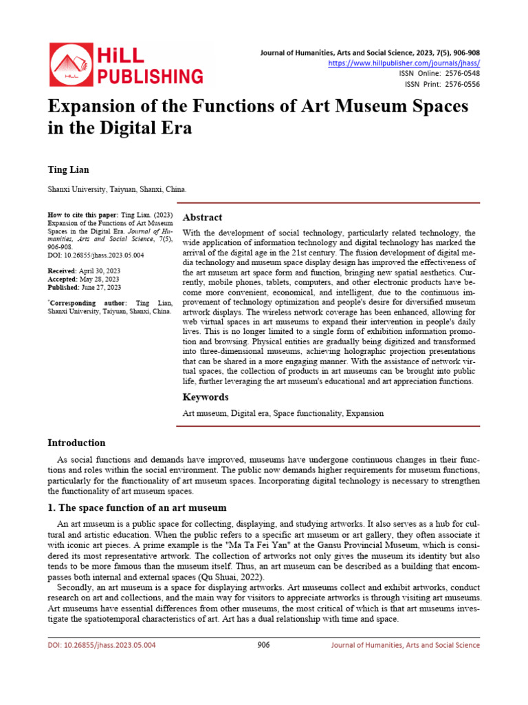 Art Museum Functionality in Digital Era | PDF | Museum | Information