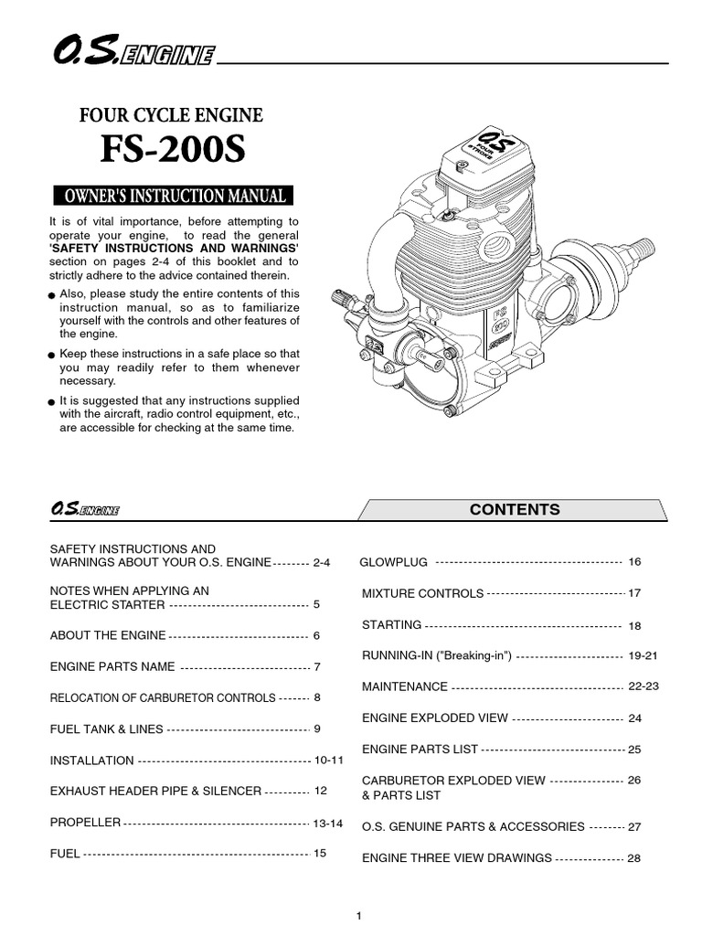 os engines FS-200S | PDF | Carburetor | Throttle