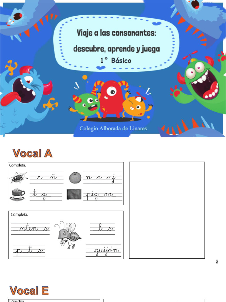 Actividades de Consonantes para Primer Grado | PDF