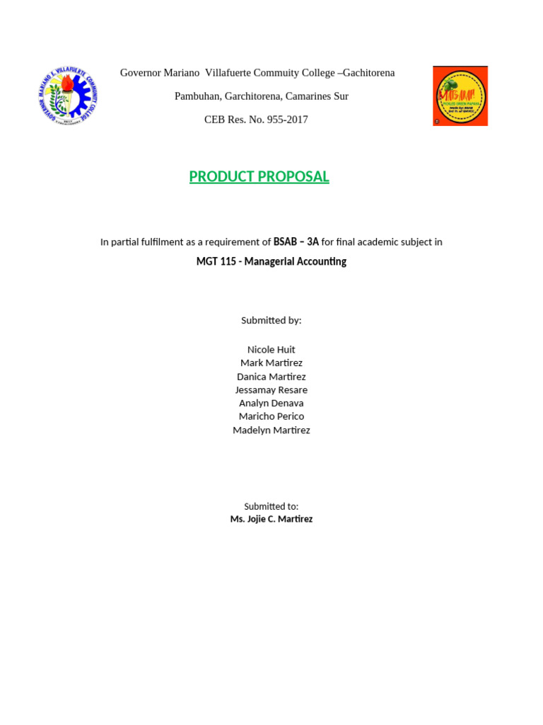 Product Proposal... | PDF