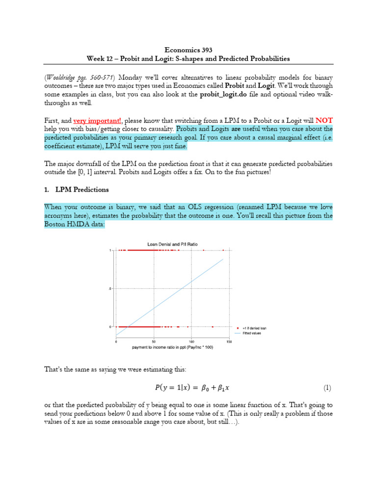 Probit vs Logit Models in Economics | PDF | Regression Analysis ...