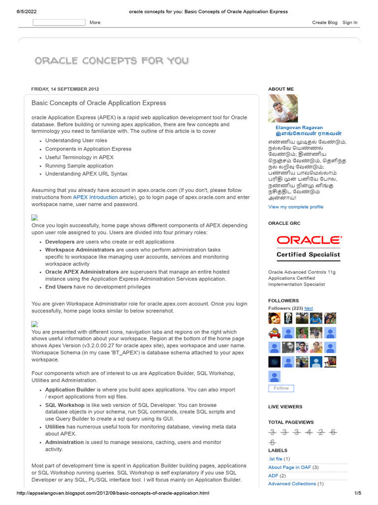 Basic Concepts Of Oracle Application Express Pdf Software Engineering Software