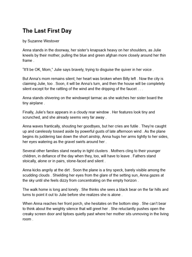 PSSA Practice - The Last First Day | PDF