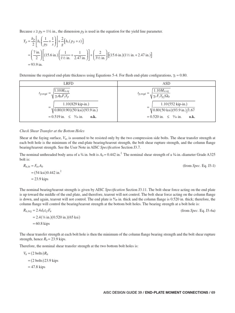 AISC Design Guide 39 - End-Plate Moment Connections 79 | PDF ...