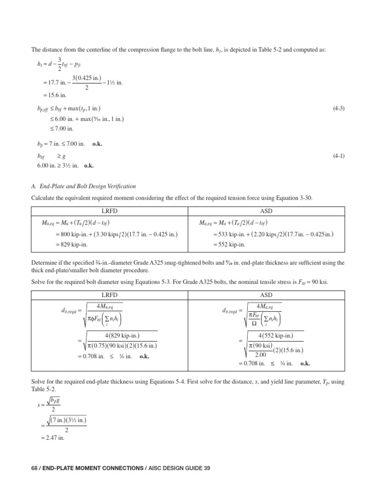 AISC Design Guide 39 - End-Plate Moment Connections 78 | PDF | Physical ...