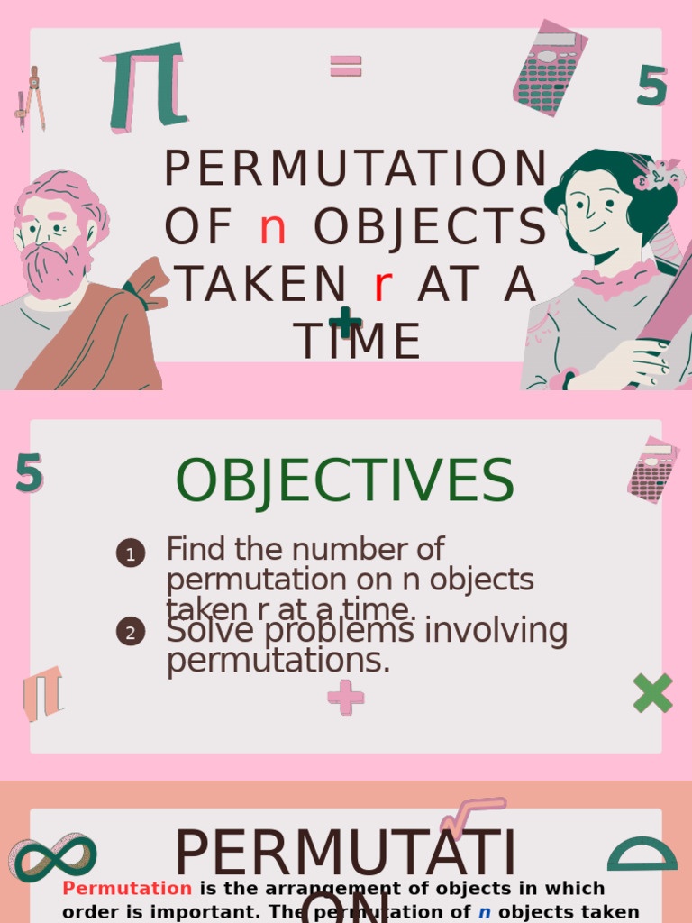 Quarter3 Lesson2 Permutation Of N Objects Taken R At A Time Pdf