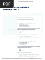 Sample Class C Drivers Written Test 1 | PDF | Traffic | Driving