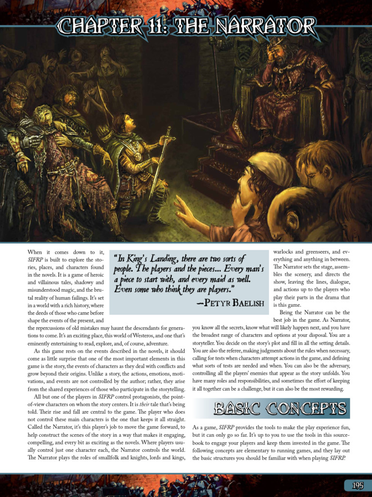 SIFRP Narrator Guide: Key Concepts | PDF | A Song Of Ice And Fire