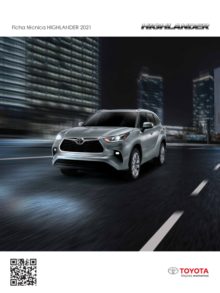 Ficha Técnica Toyota Highlander 2021 | PDF | USB | Tecnologías automotrices