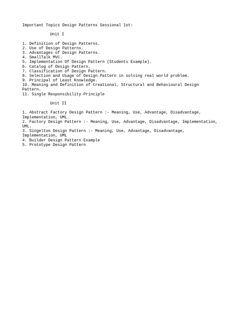 Sessional 1 Topics | PDF