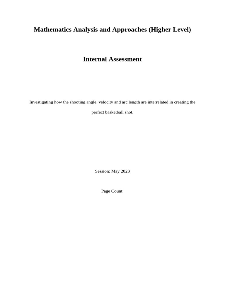 IB HL Math AA Student Sample IA | PDF | Statistical Significance ...