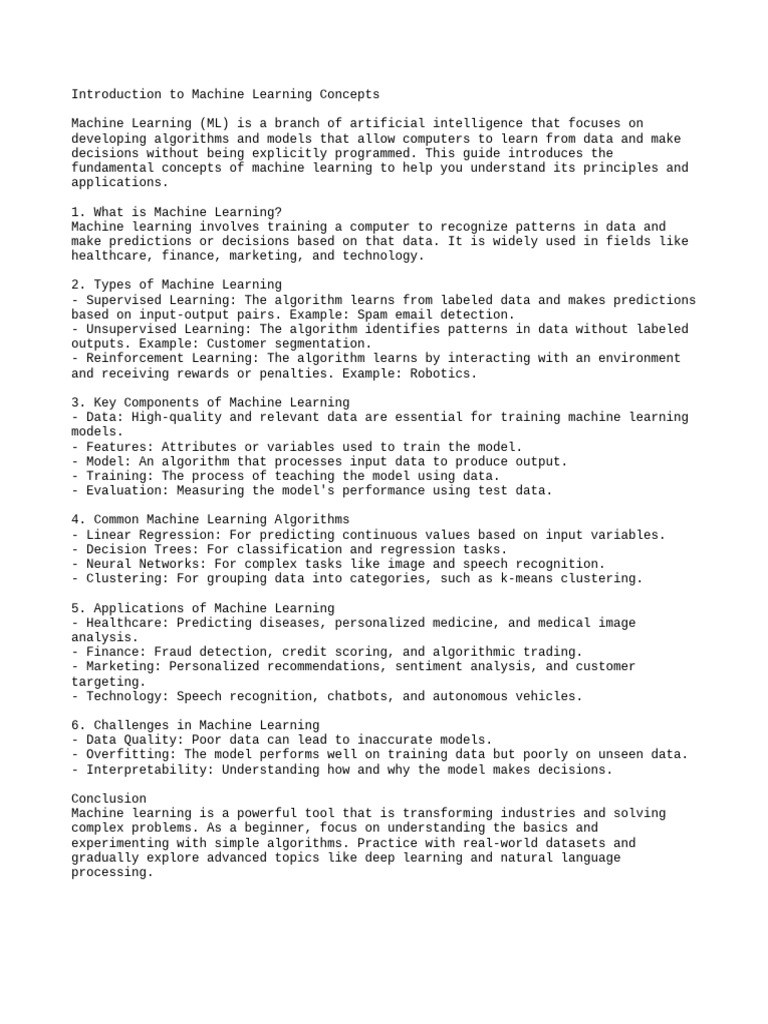Introduction_to_Machine_Learning_Concepts | PDF | Machine Learning ... Introduction_to_Machine_Learning_Concepts | PDF | Machine Learning ...
