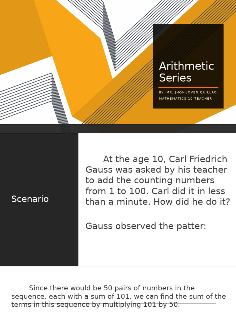 Lesson 2.4 - Arithmetic Series | PDF