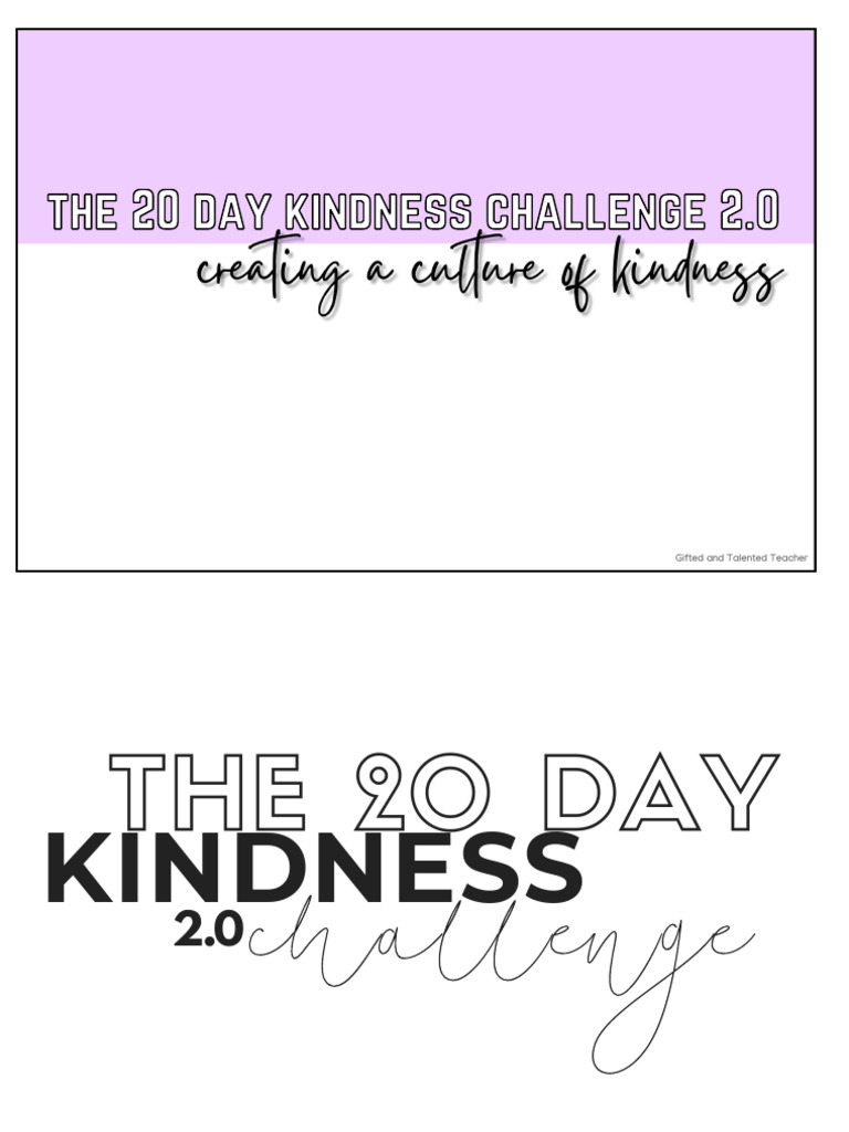 Kindness Challenge 2.0 - Upper - Grades | PDF | Teachers | Classroom