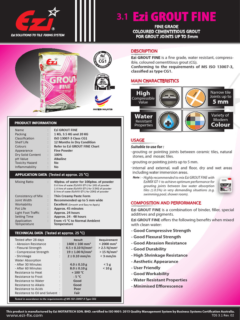 EZI FINE GROUT | PDF | Building Materials | Materials
