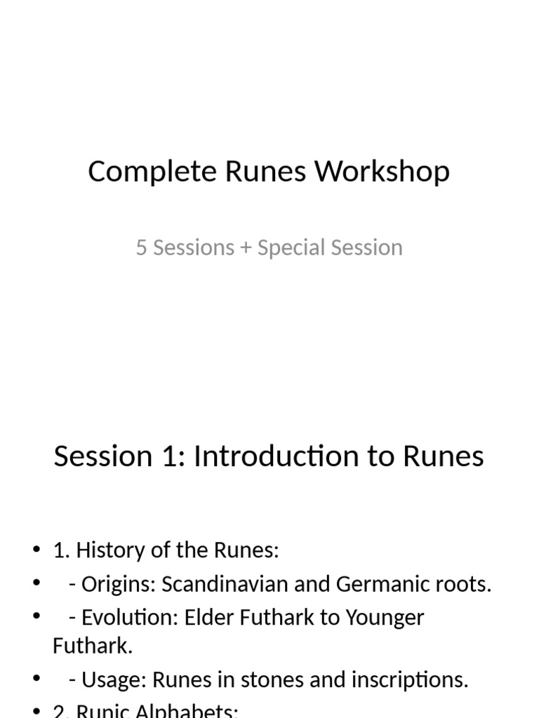 Complete Runes Workshop | PDF