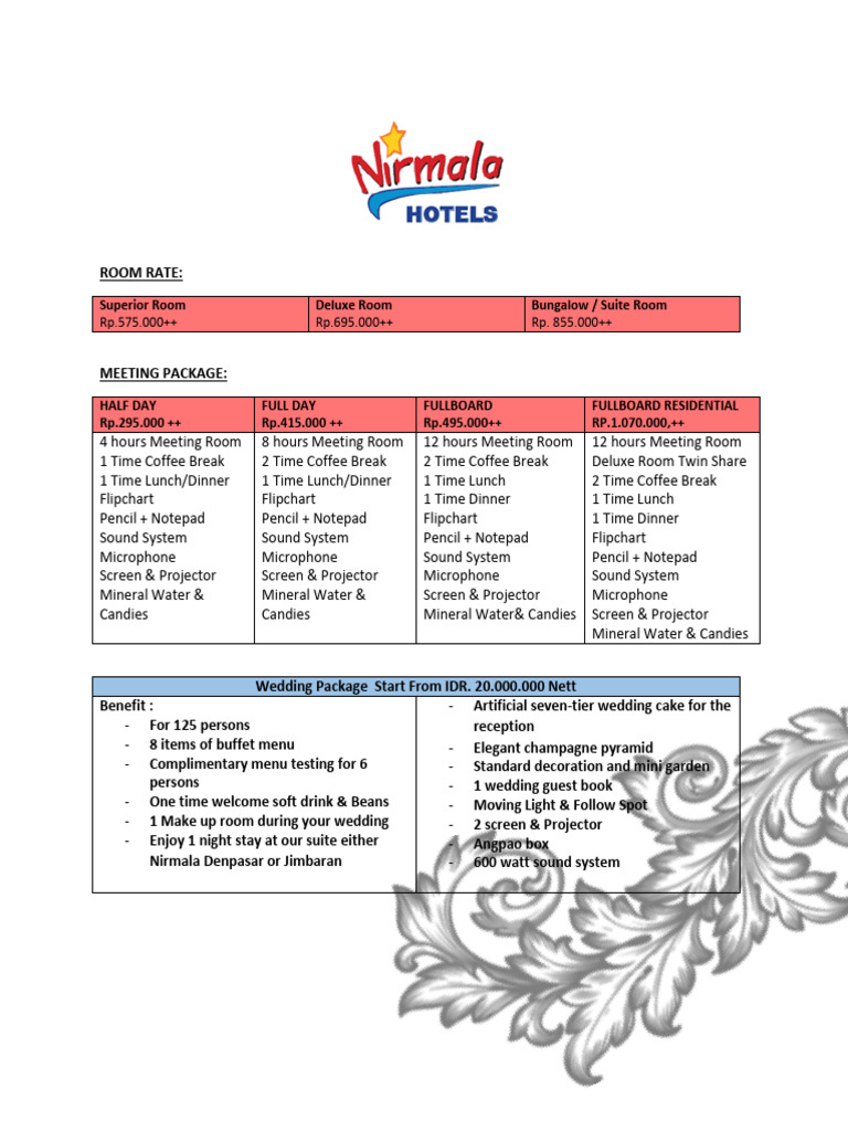 Penawaran Hotel Nirmala | PDF