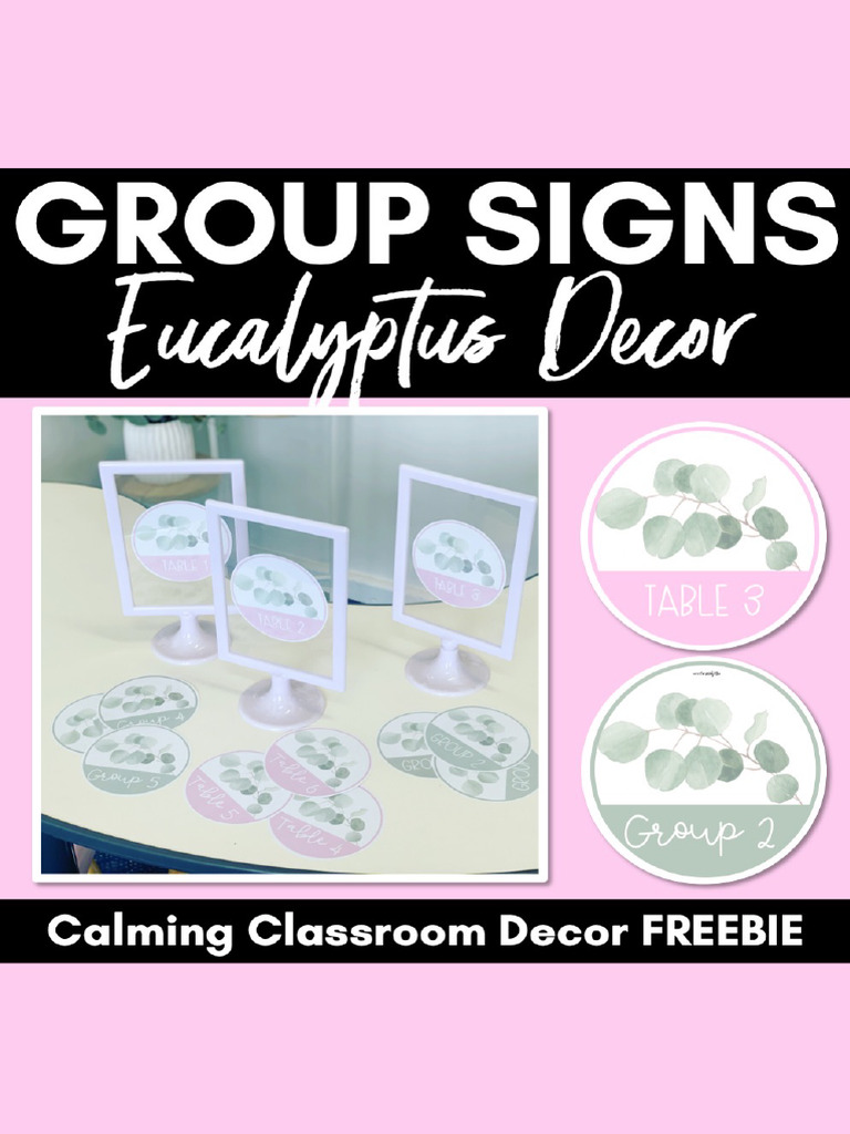 Eucalyptus Classroom Decor Group Signs | PDF