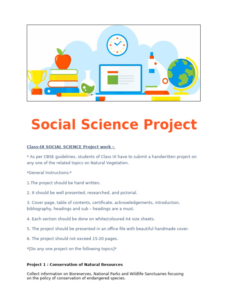 Social Science Project Work Class IX (1) | PDF