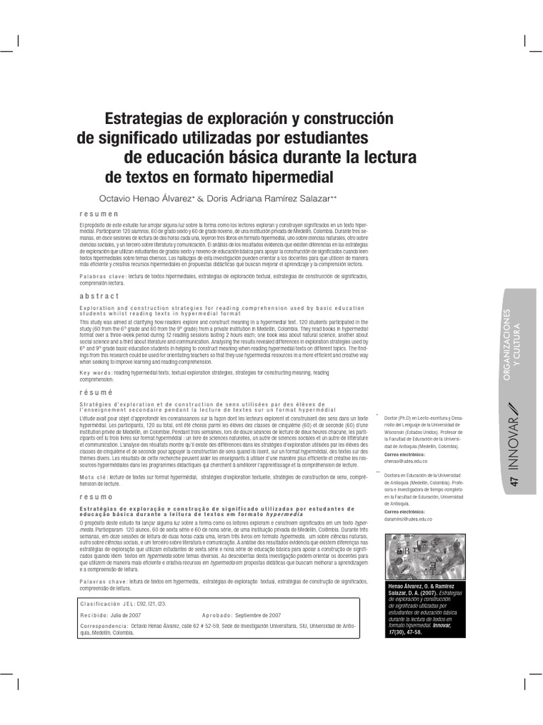 Estrategias de Exploración y Construcción Enao Alvarez | PDF ...