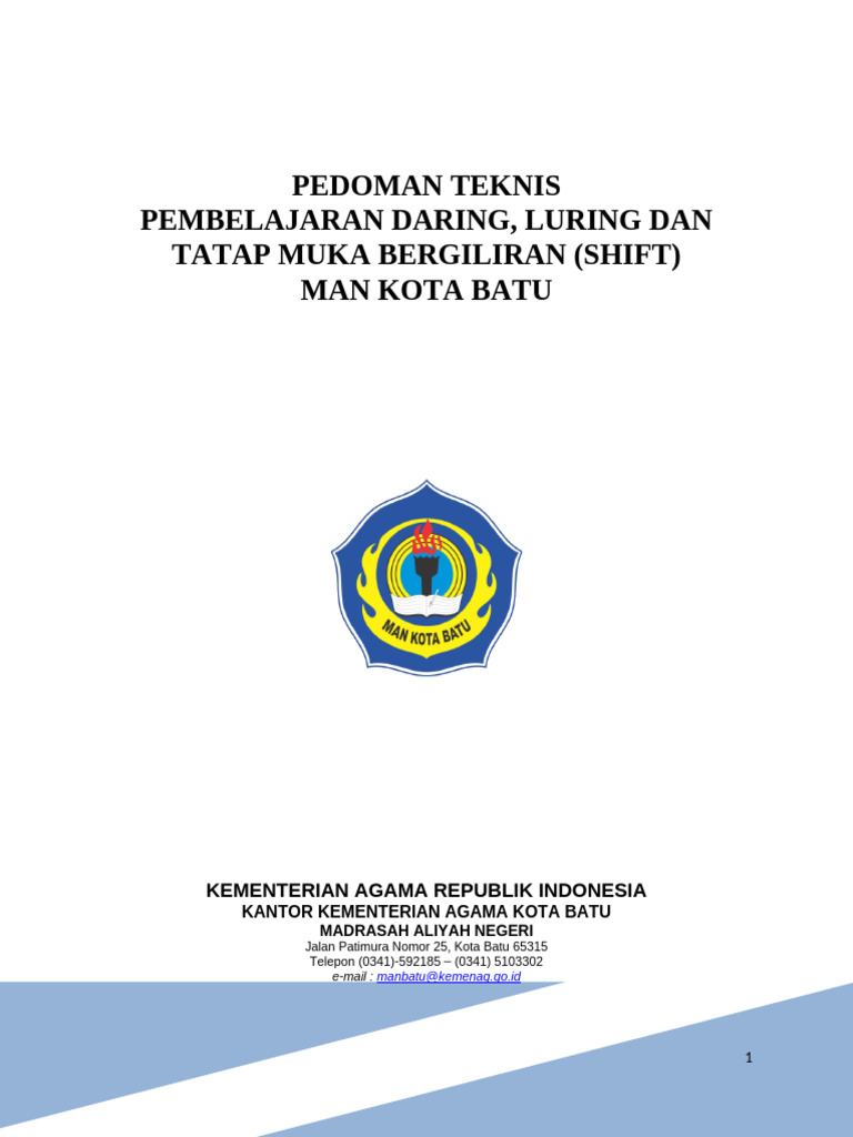 Pedoman Teknis Penggunaan e Learning Man Kota Batu | PDF
