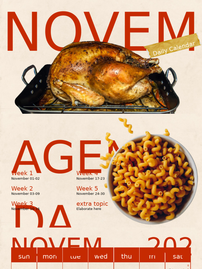 November Daily Calendar Overview | PDF