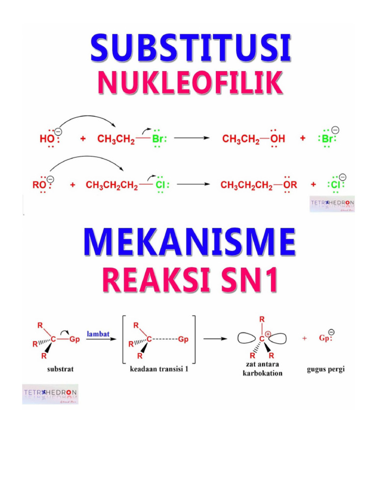 Comparing The SN1 and SN2 Reactions - by Diffit (Printable) | PDF