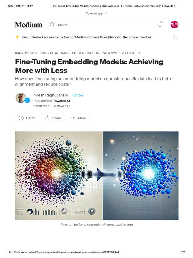 Fine-Tuning Embedding Models_ Achieving More with Less _ by Nilesh Raghuvanshi _ Nov, 2024 ...