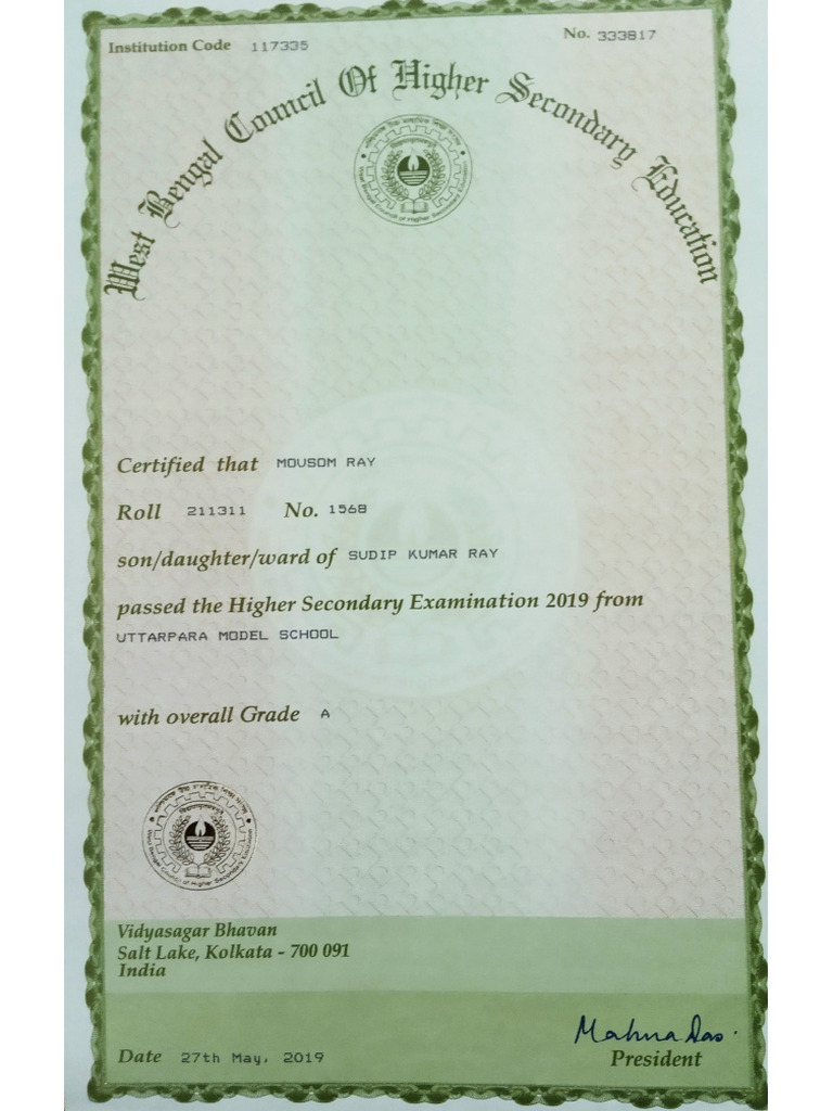 Higher Secondary Certificate | PDF