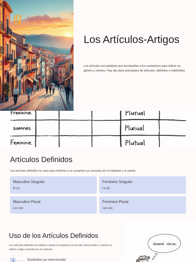 Guía de Artículos en Español: Definidos e Indefinidos | PDF ...