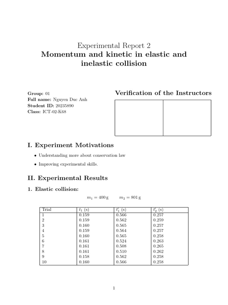 report2 | PDF | Collision | Momentum
