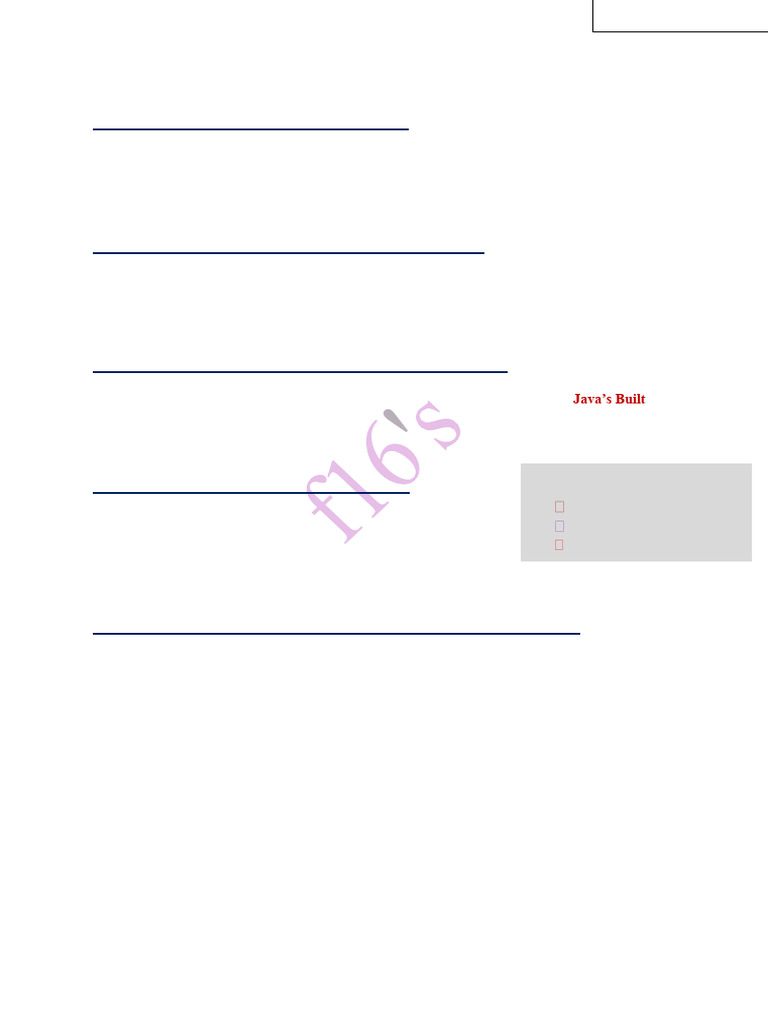 CS3391 OOPS - Important Question (M27) (f16's Yht) | PDF