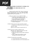 Vark Questionnaire | PDF | Learning Styles | Cognition