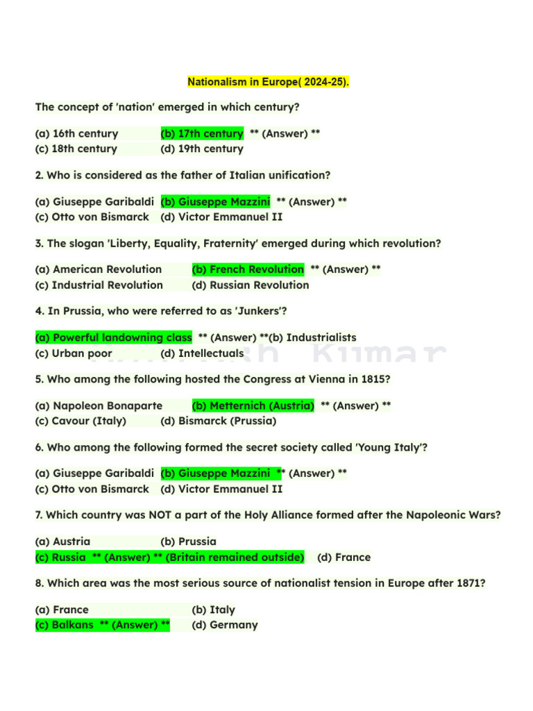 Nationalism and Unification in Europe | PDF | Nationalism | German Empire