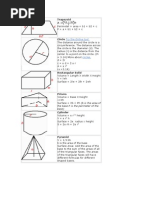 Mensuration Formulas SSC CGL | PDF | Sphere | Radius