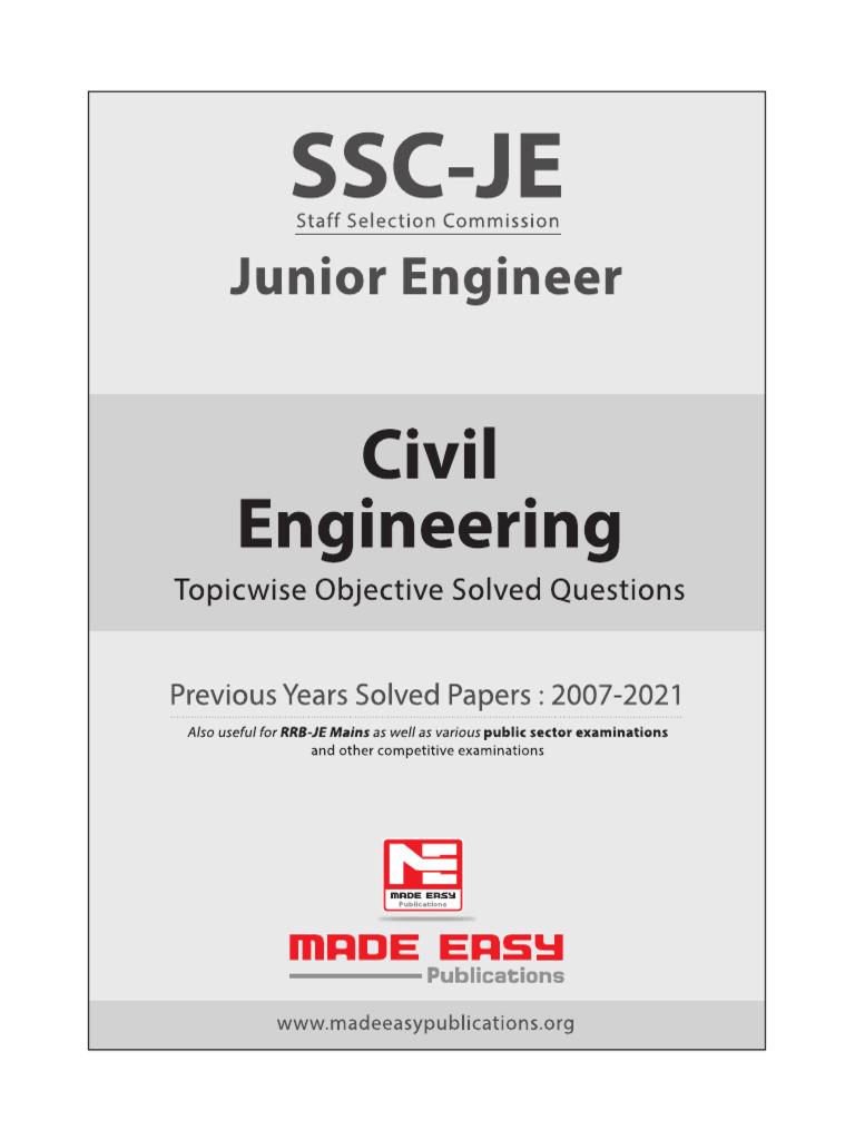 CE - SSC-JE 2021 (Previous Solved Paper) | PDF