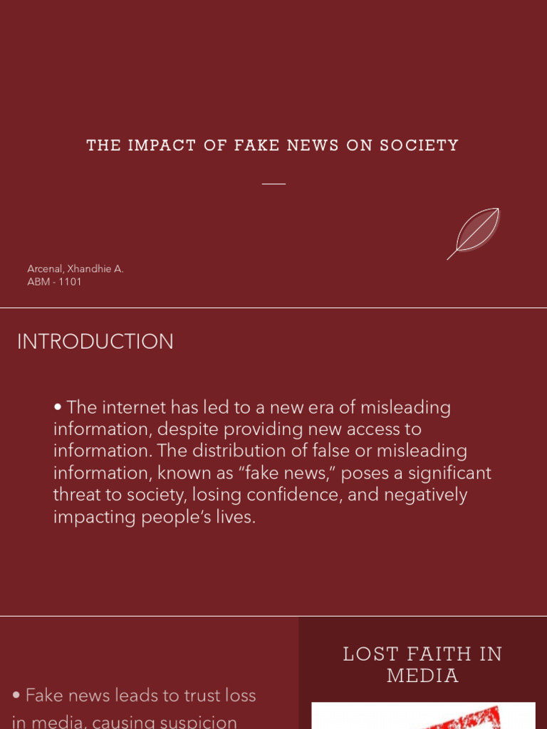 The Impact of Fake News On Society | PDF