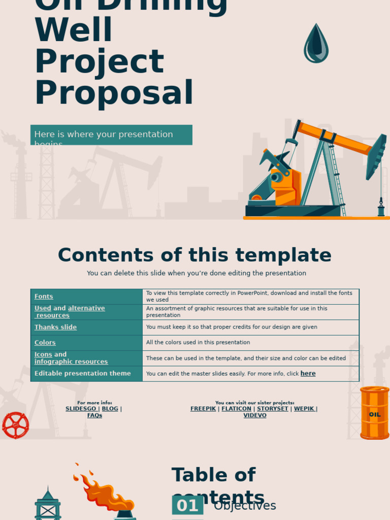 Oil Drilling Well Project Proposal by Slidesgo | PDF | Expense ...