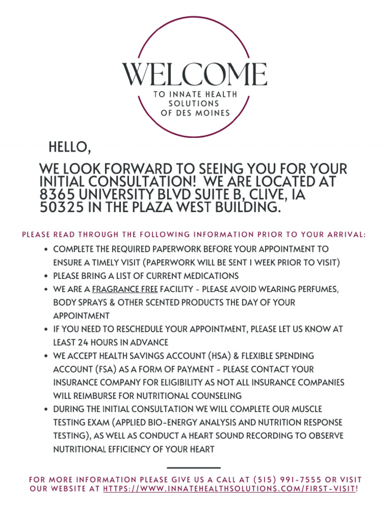 Updated Welcome Letter | PDF