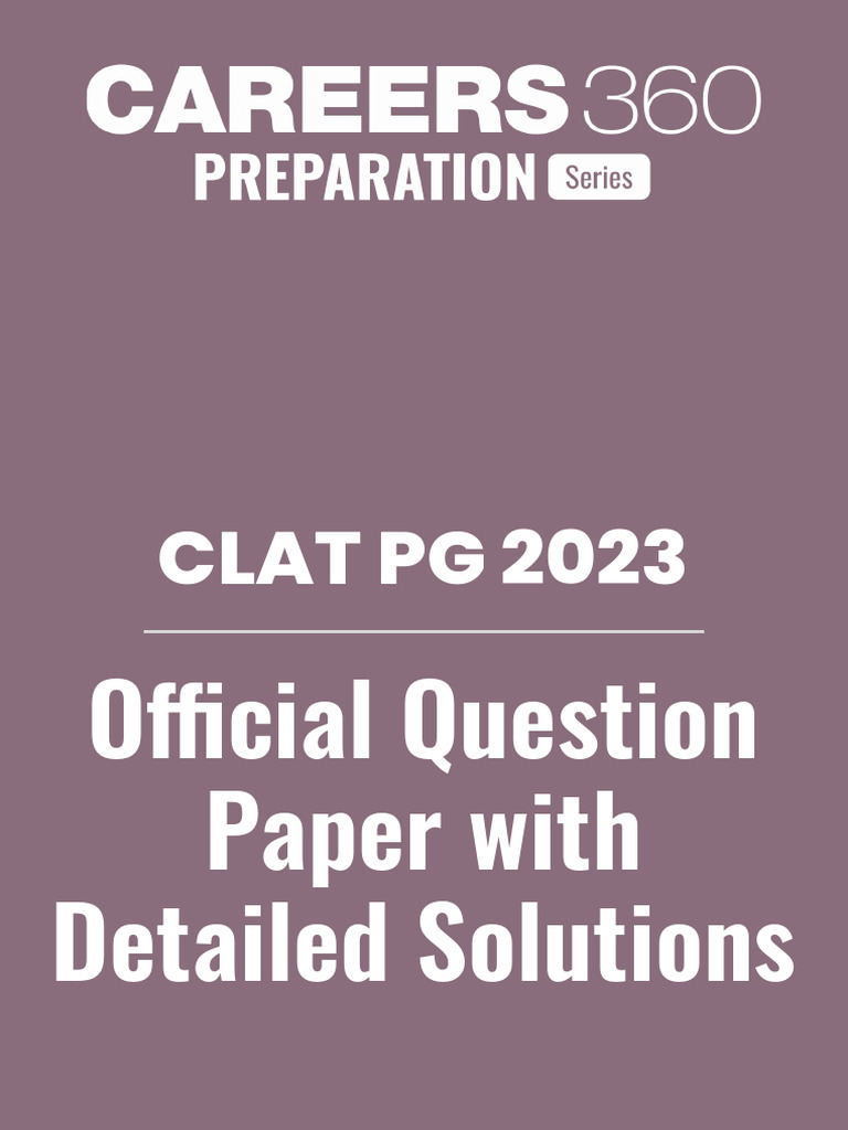 CLAT PG 2023 Question Paper & Solutions | PDF | State Of Emergency ...