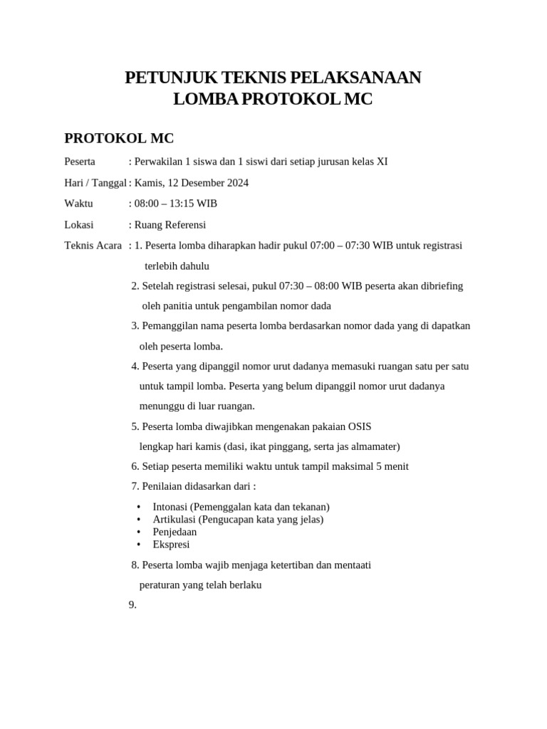 Teknis Acara Protokoler | PDF