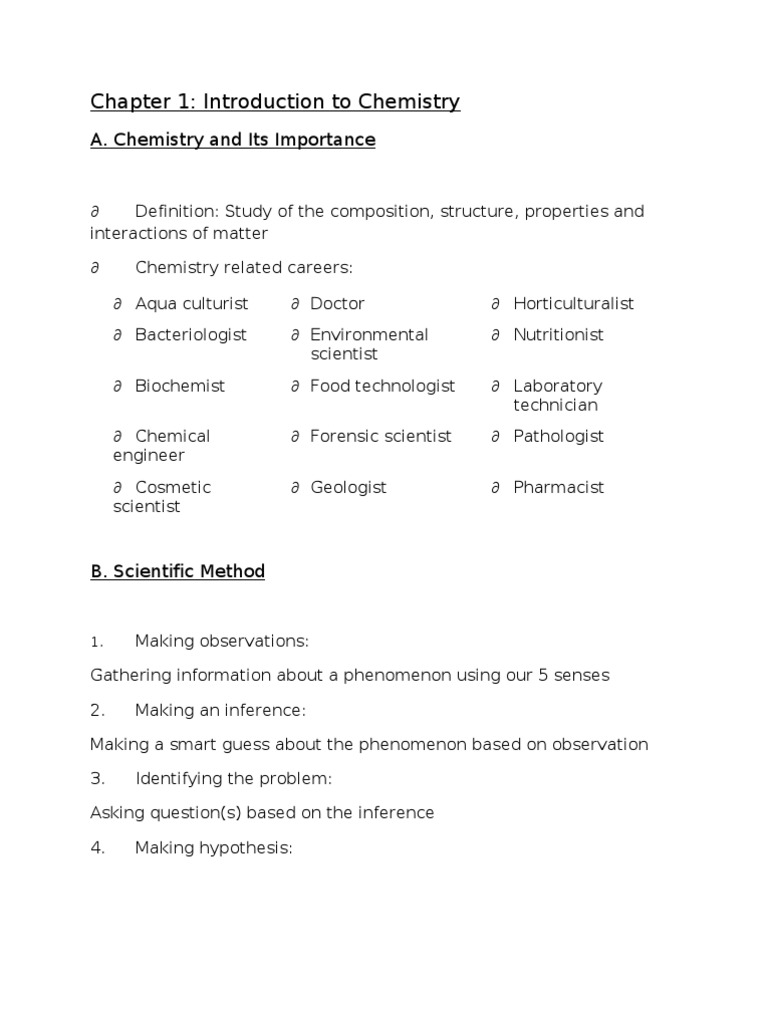 Chemistry Form 4-Chapter 1 | PDF | Experiment | Observation