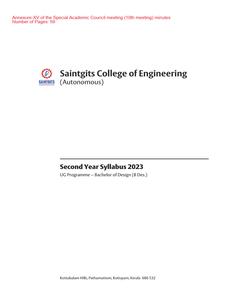 B Des. Syllabus 2023 Overview | PDF | Computer Aided Design | Semiotics