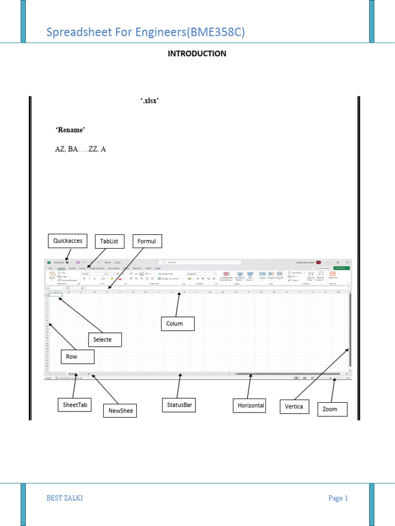 Spreedsheet For Engineers Lab | PDF | Spreadsheet | Microsoft Excel