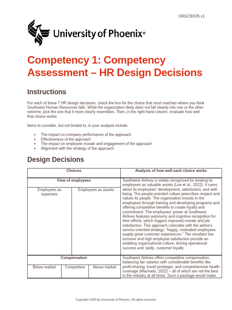 Edith Nelson - ORGCB535 Competency 1 Assessment | PDF | Employment | Employee Retention