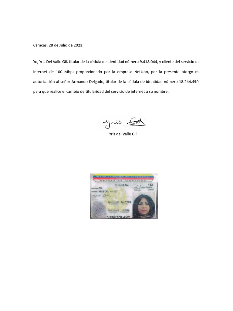 Autorizacion NetUno | PDF