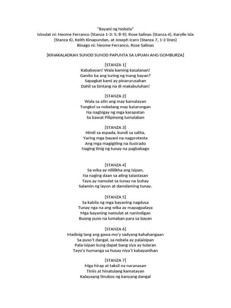 Bayani ng Nobela (2) | PDF