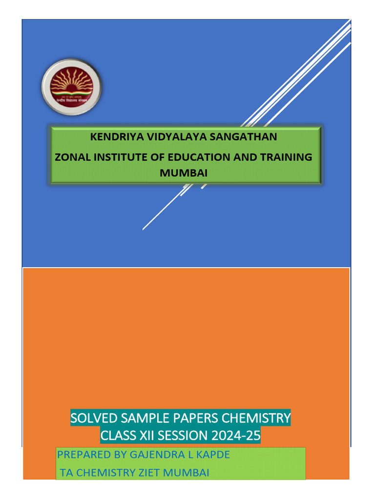 Chemistry Sample Papers Class XII 2024-25 | PDF | Chemical Compounds ...