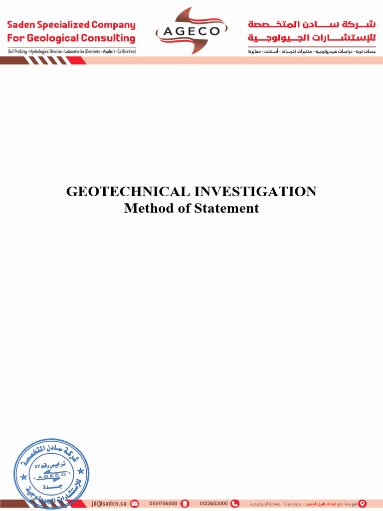 Statement of Method BOREHOLES 1 | PDF | Applied And Interdisciplinary Physics